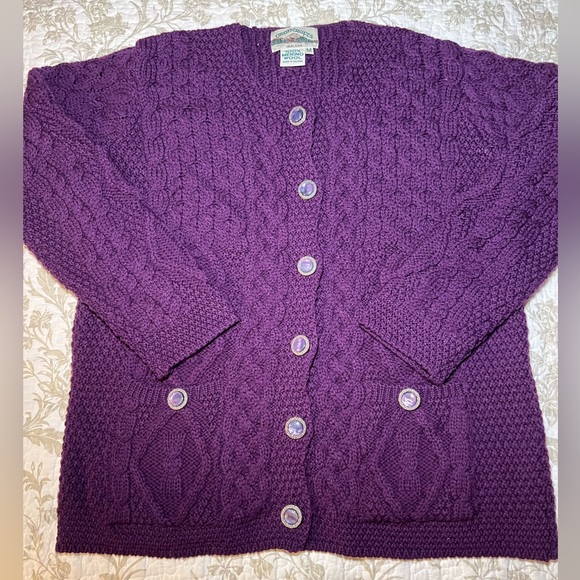 Aran Crafts | Sweaters | Vintage Aran Crafts Merino Wool Cable Knit ...